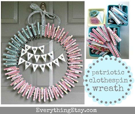 Patriotic Clothespin Wreath Tutorial - EverythingEtsy.com