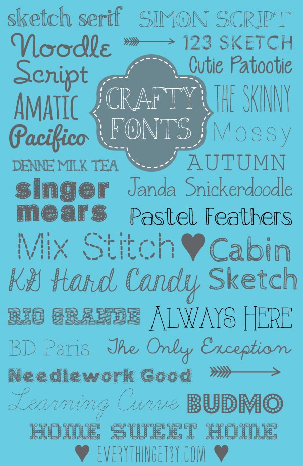 25 Crafty Fonts {free} - EverythingEtsy.com