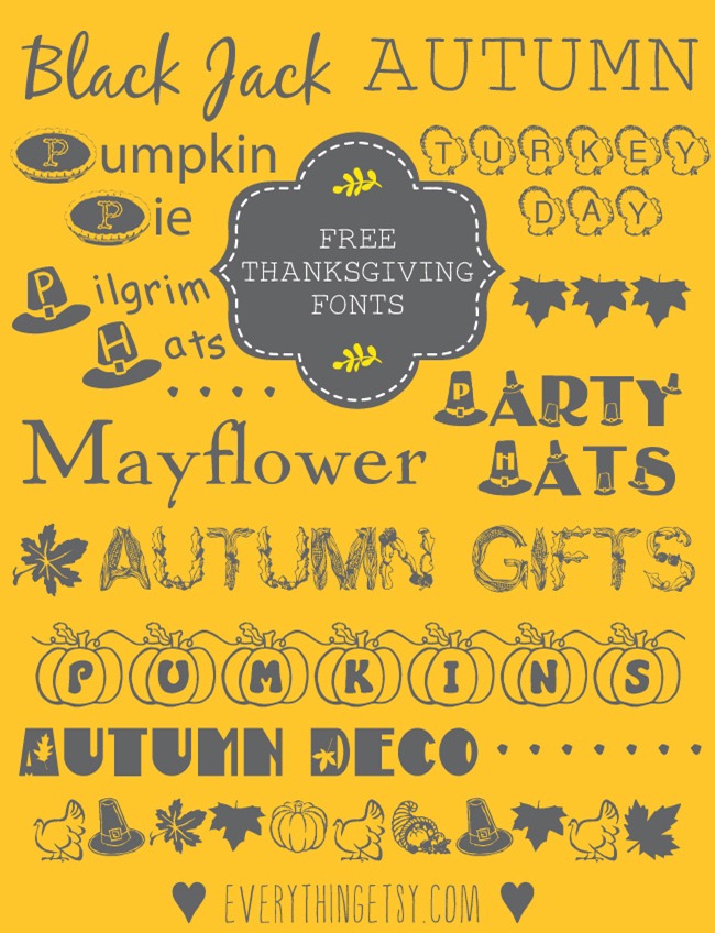 10 Thanksgiving Fonts {free} - EverythingEtsy.com