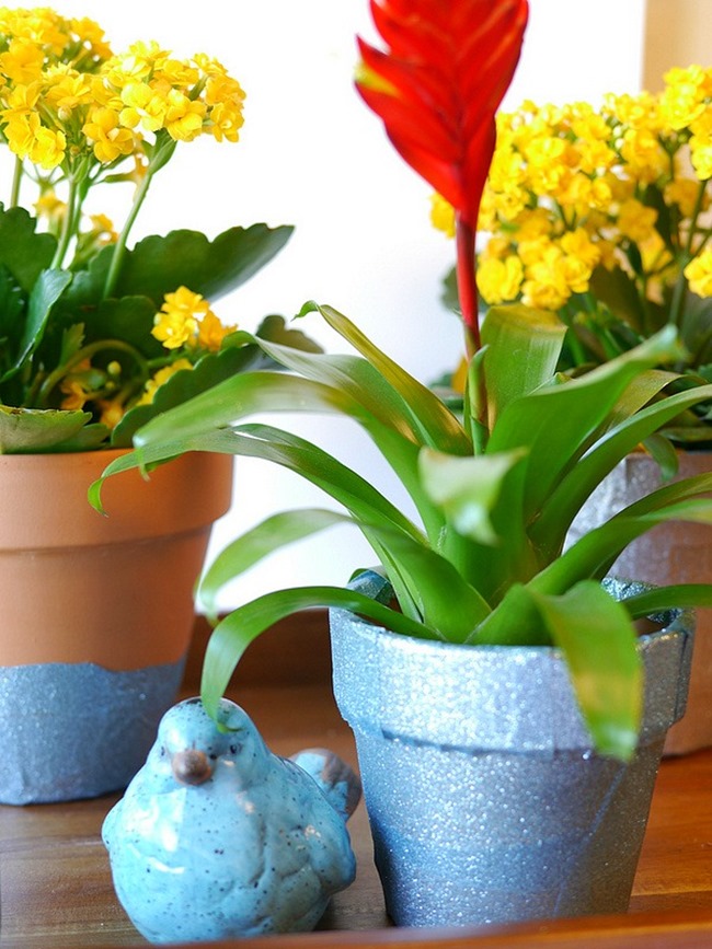 Spring Bling Glitter Flower Pots - EverythingEtsy.com