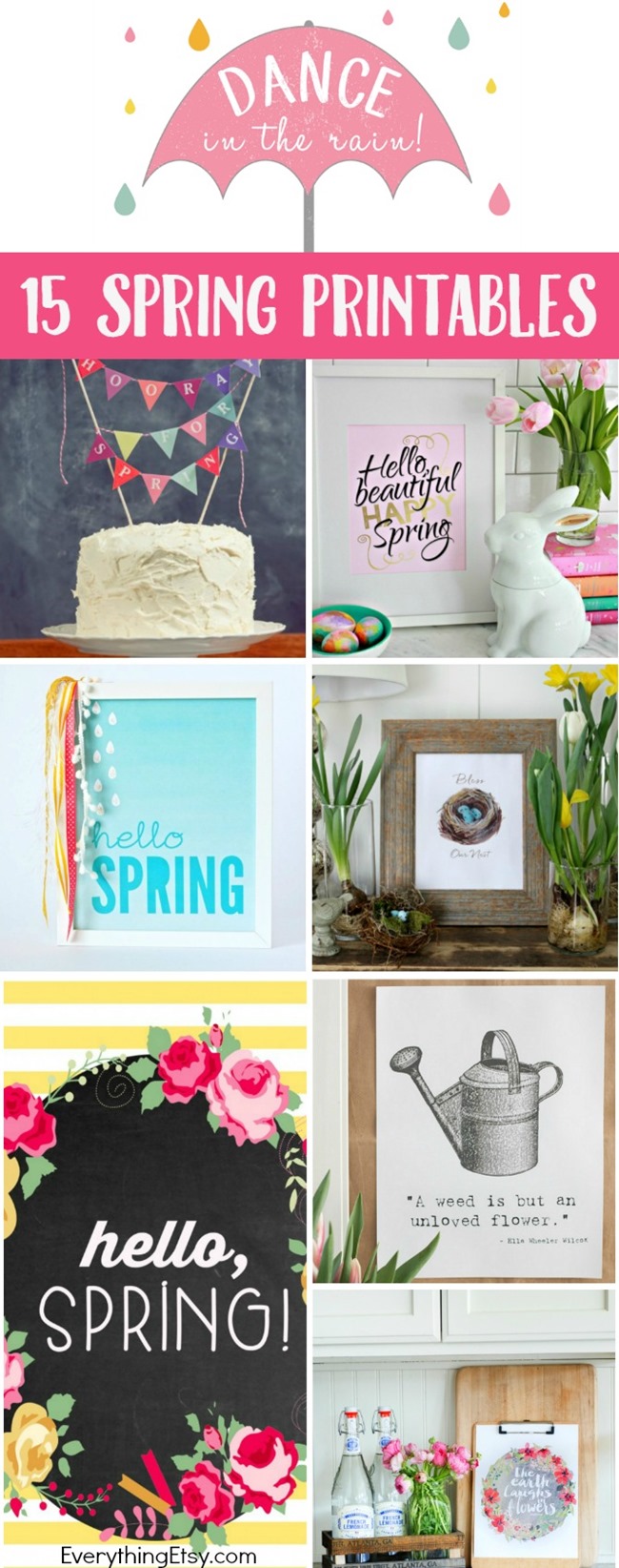 15 Free Spring Printables–DIY Decor - EverythingEtsy.com