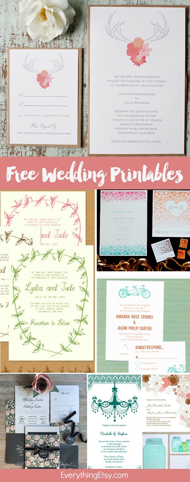 Free Wedding Printables–DIY Invitations - EverythingEtsy.com