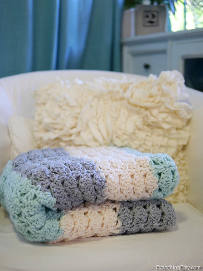 Easy Crochet Shell Stitch Blanket Pattern - EverythingEtsy.com